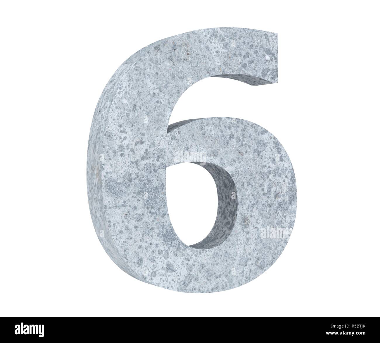 3D rendering concrete number 6 six. 3D render Illustration Stock Photo ...