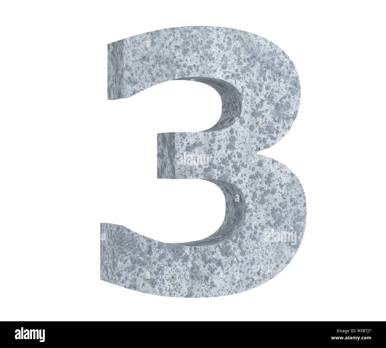 3D rendering concrete number 3 three. 3D render Illustration Stock ...
