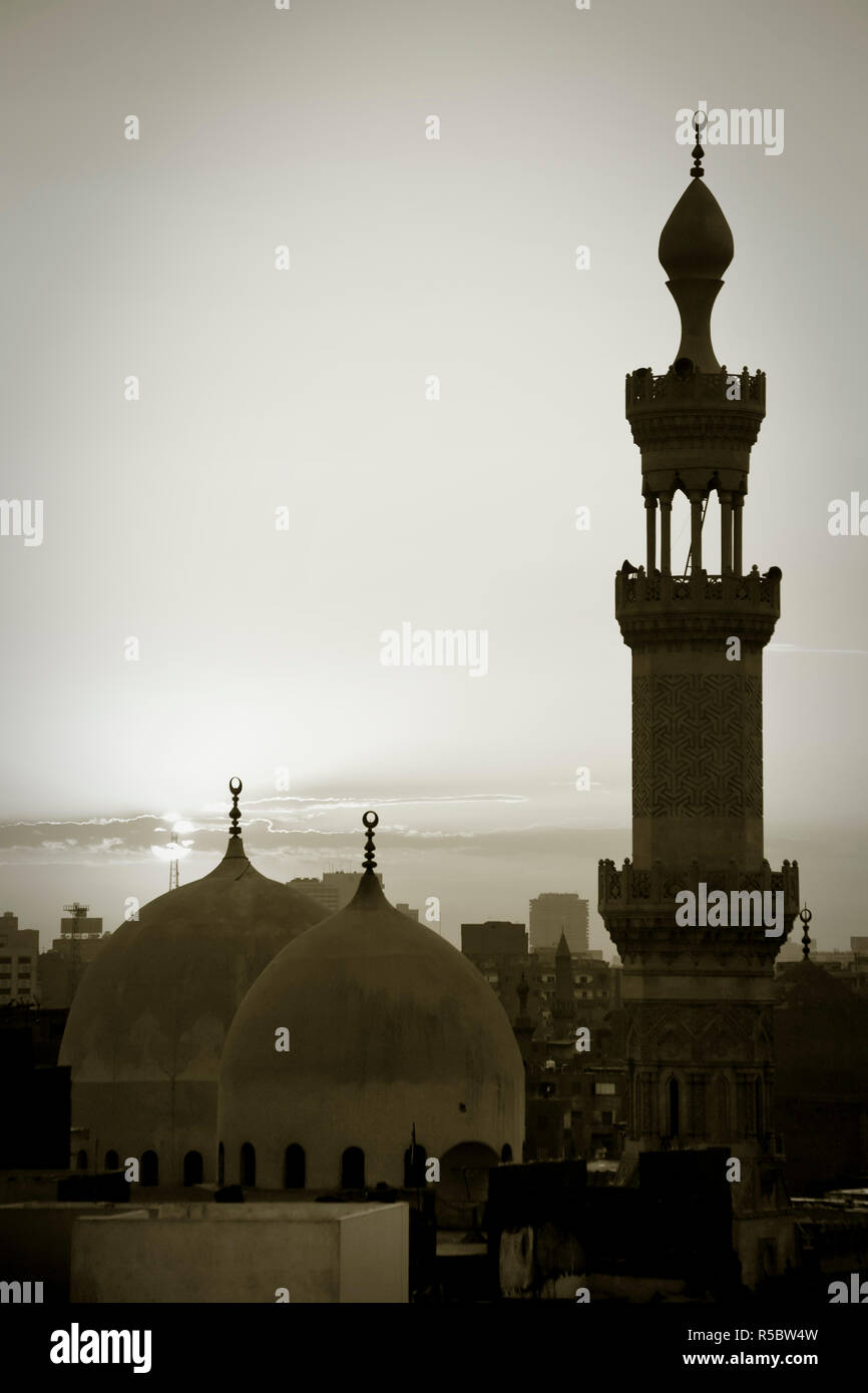 Egypt, Cairo, Islamic Quarter, Silhouette of Minarets and mosques Stock Photo - Alamy
