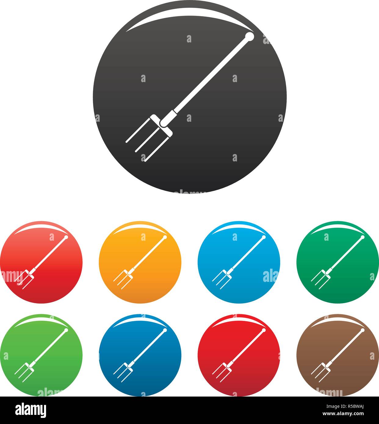 Farm fork icons set 9 color vector isolated on white for any design ...