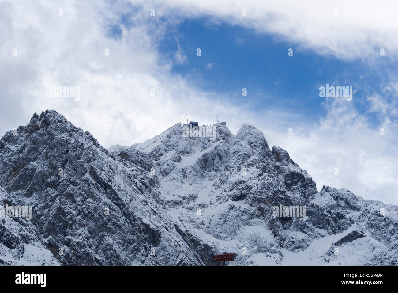 View of the Big Snow Capped Mountains of the Alps in Germany Stock ...