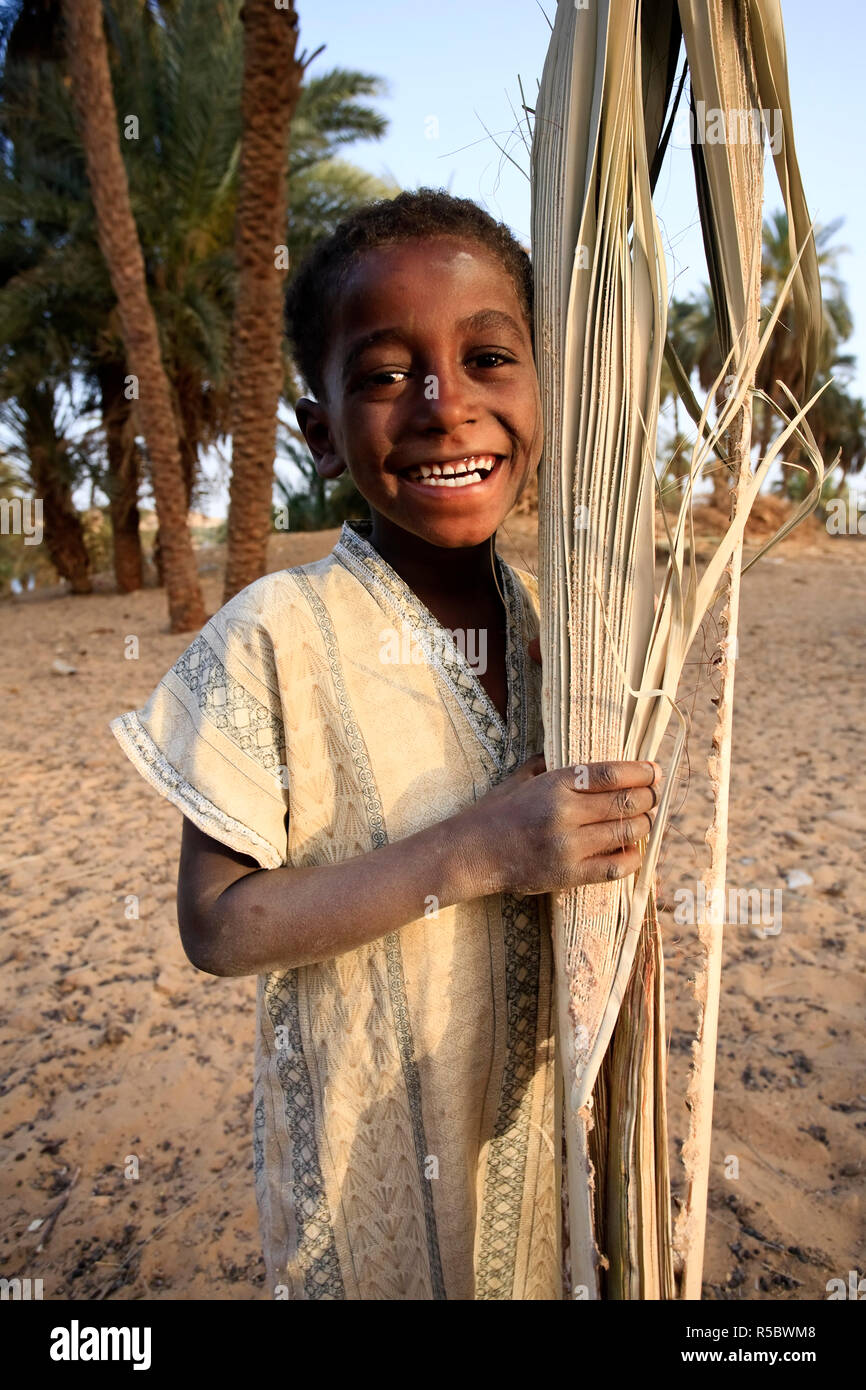 Egypt, Aswan surroundings, Nubian Village of Cubania, Local Children ...