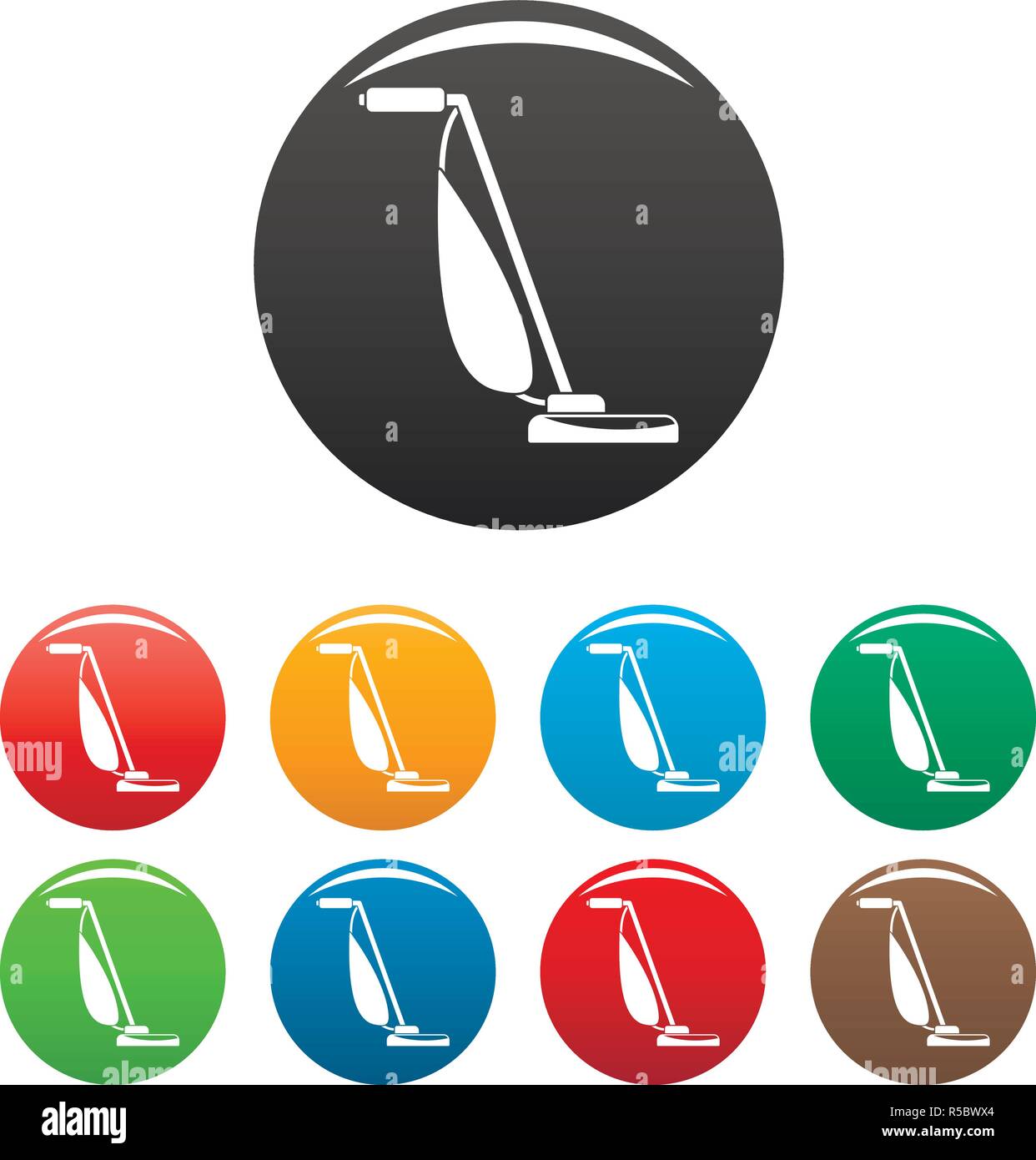 Stick vacuum cleaner icons set 9 color vector isolated on white for any ...
