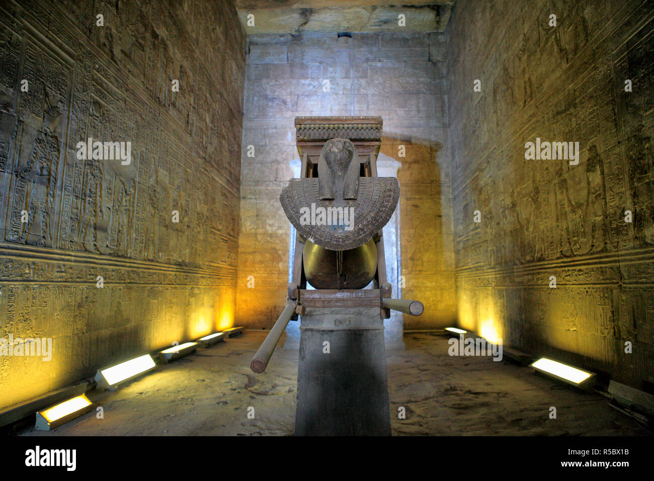 Interior of the sanctuary, Horus temple (3rd century BC), Edfu, Egypt ...