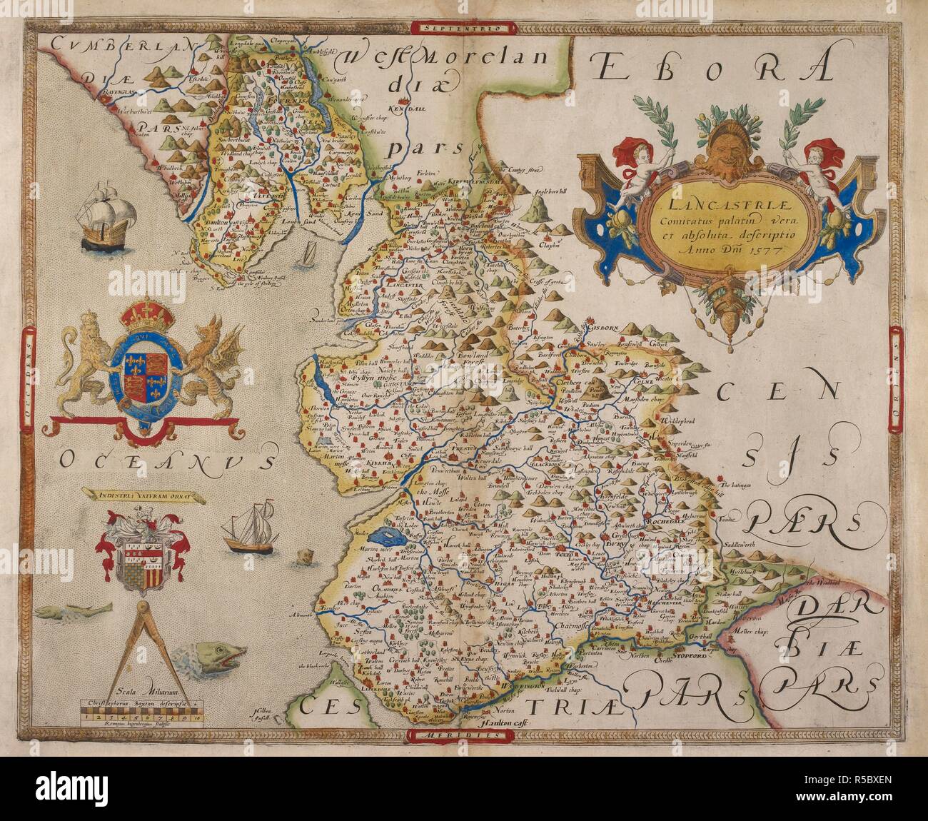 Map of Lancashire. LancastriÃ¦ Comitatus palatin ... descriptio ...