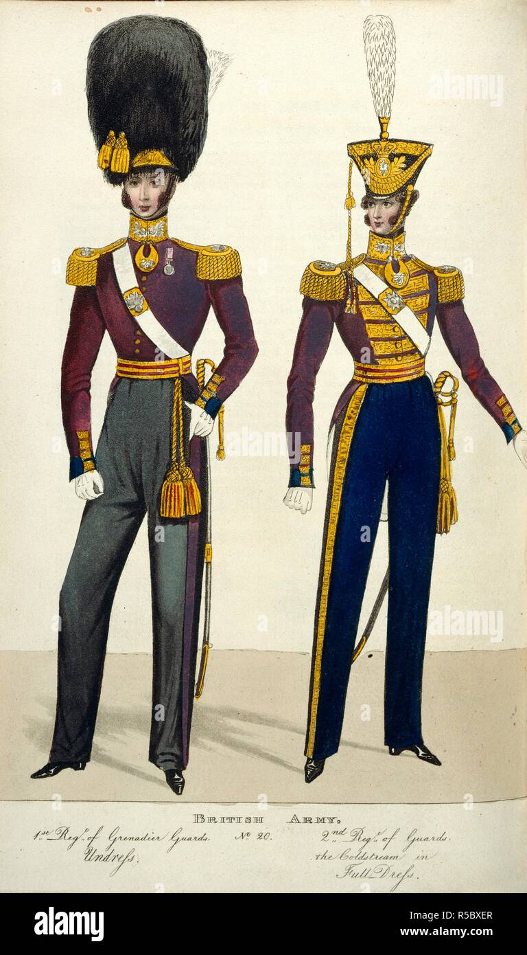 British army uniforms. Gentleman's magazine of fashion. April, 1830. British army. No.20. 1st ...