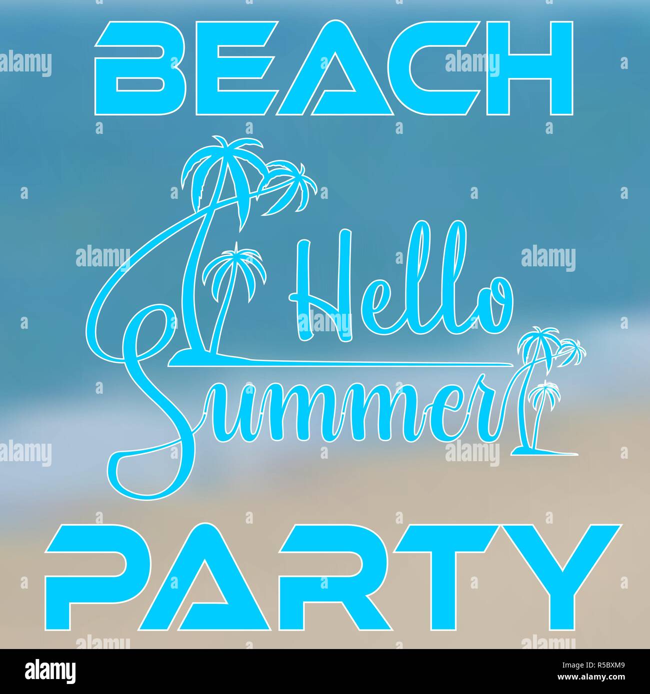 Hello summer card beach Stock Vector Images - Alamy