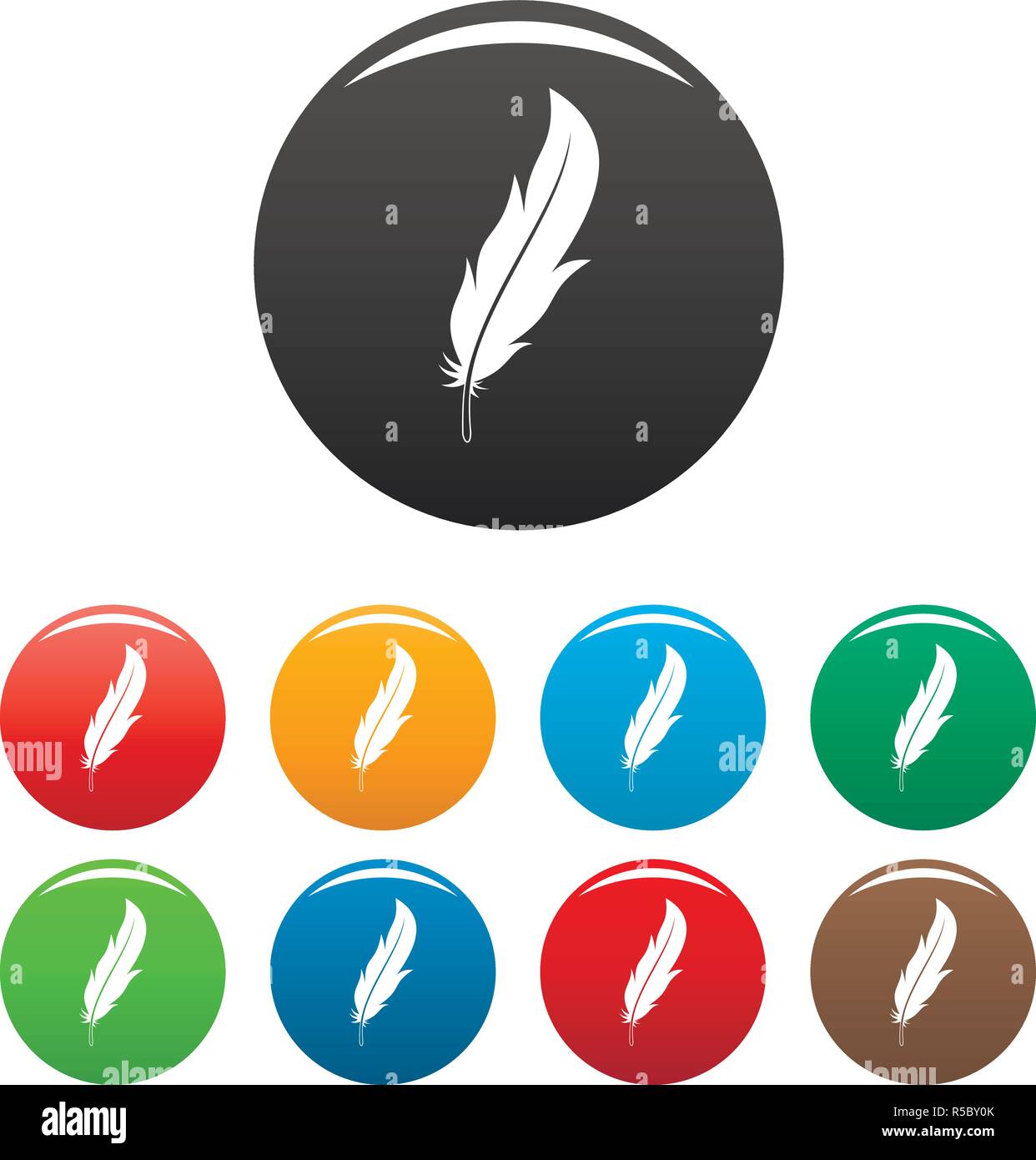 Feather icons set 9 color vector isolated on white for any design Stock Vector Image & Art - Alamy