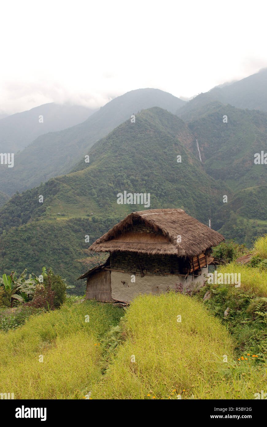 a farm house in the high Himalayas of Eastern Nepal Stock Photo - Alamy