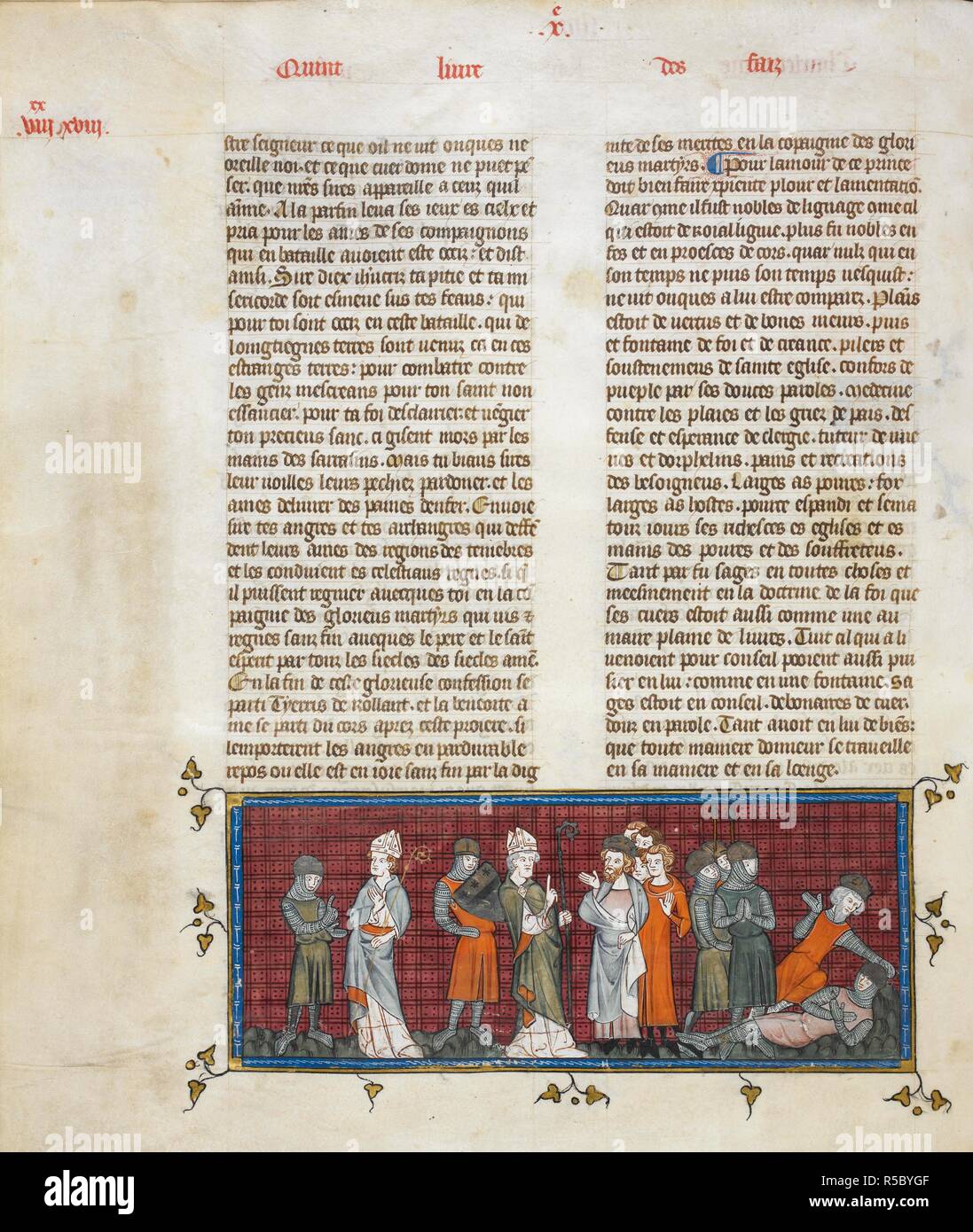 Miniature of Baldwin and Turpin bringing news of the death of Roland to ...