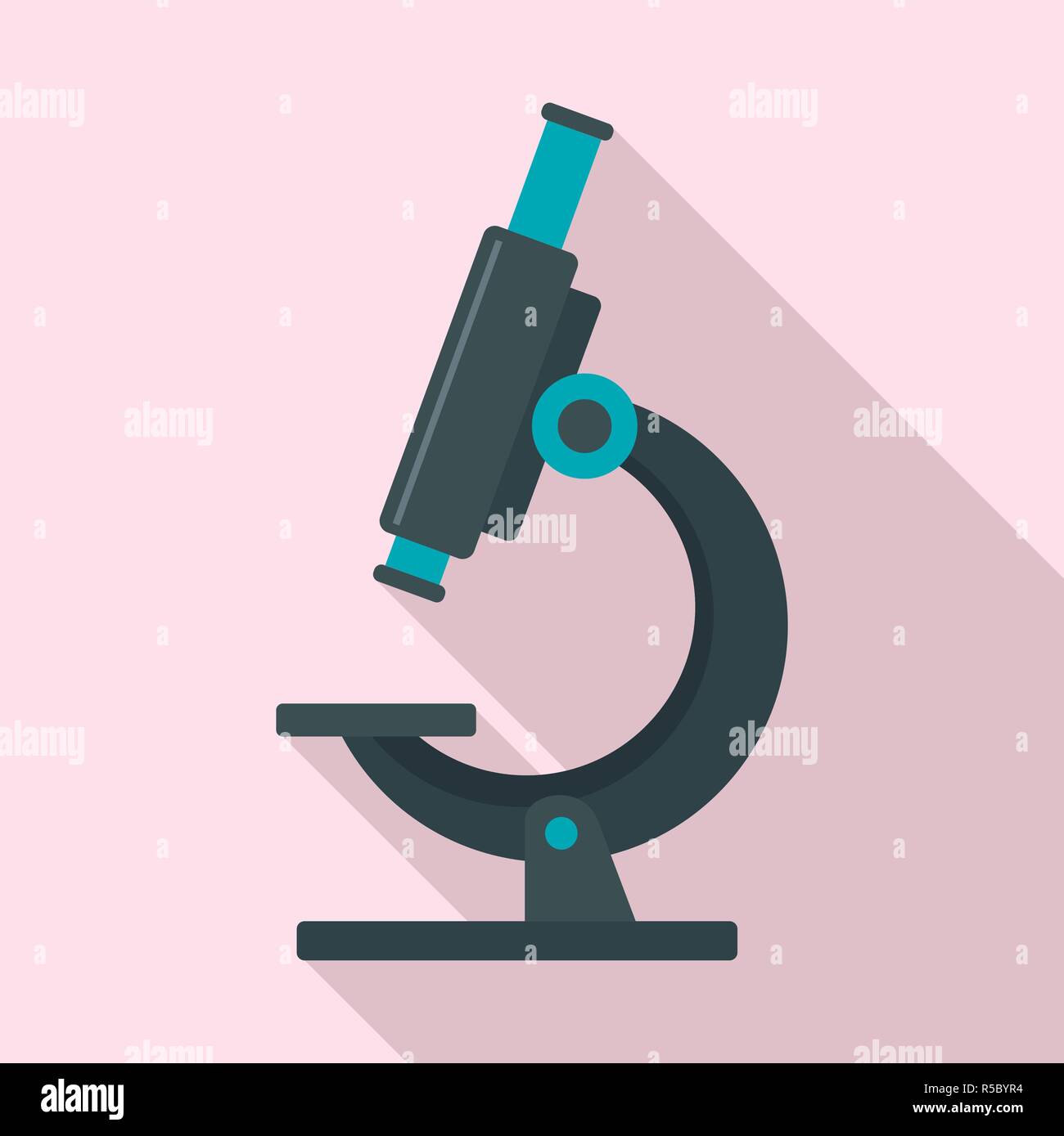 Laboratory microscope icon. Flat illustration of laboratory microscope ...