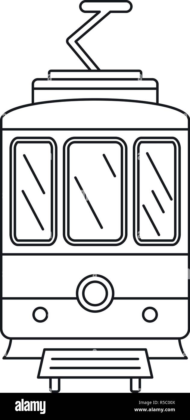 City tramcar icon. Outline city tramcar vector icon for web design ...