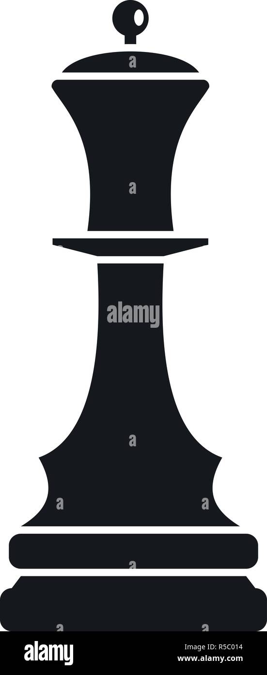 Black queen chess icon. Simple illustration of black queen chess vector ...