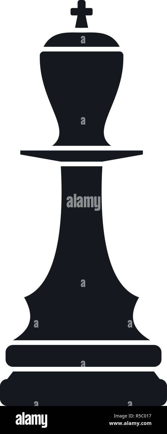 Black king piece icon. Simple illustration of black king piece vector ...