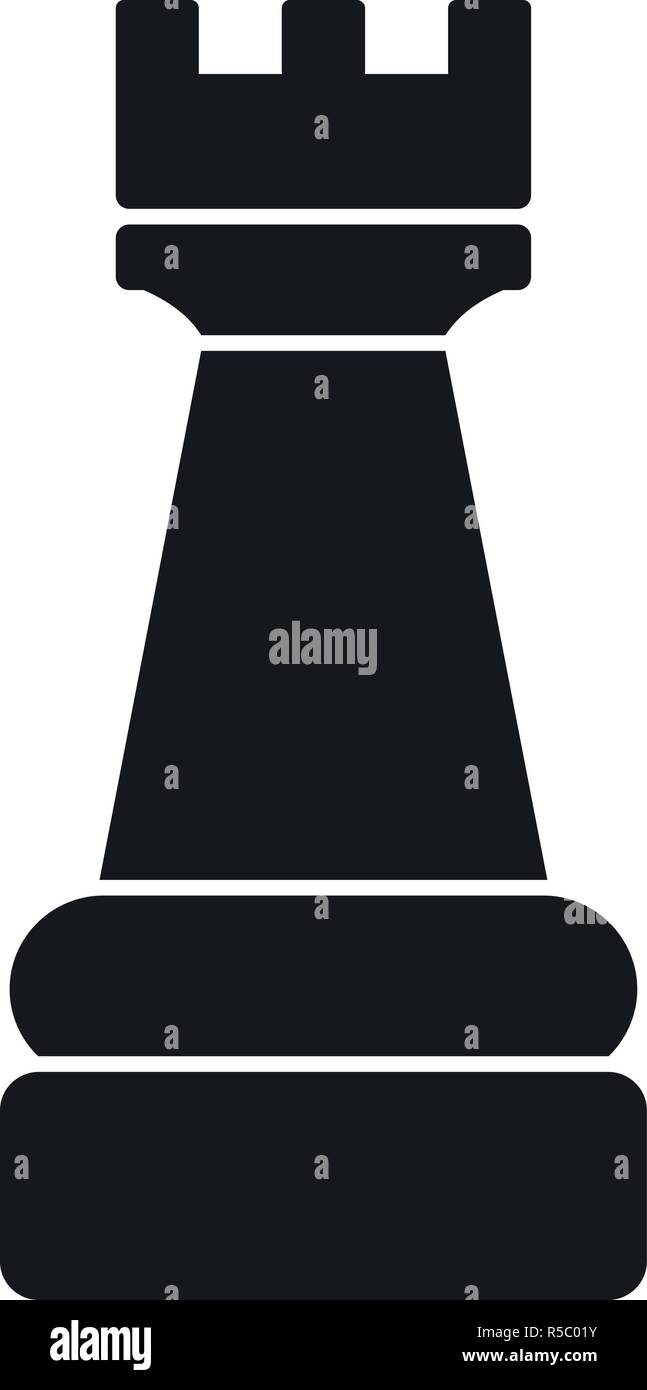 Black Rook Piece Icon Simple Illustration Of Black Rook Piece Vector Icon For Web Design