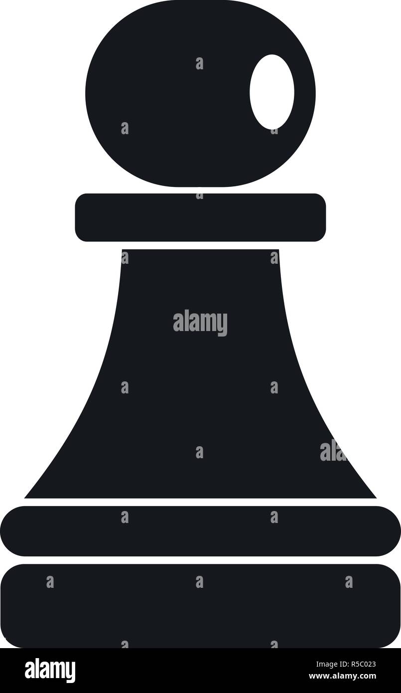 Black pawn piece icon. Simple illustration of black pawn piece vector ...