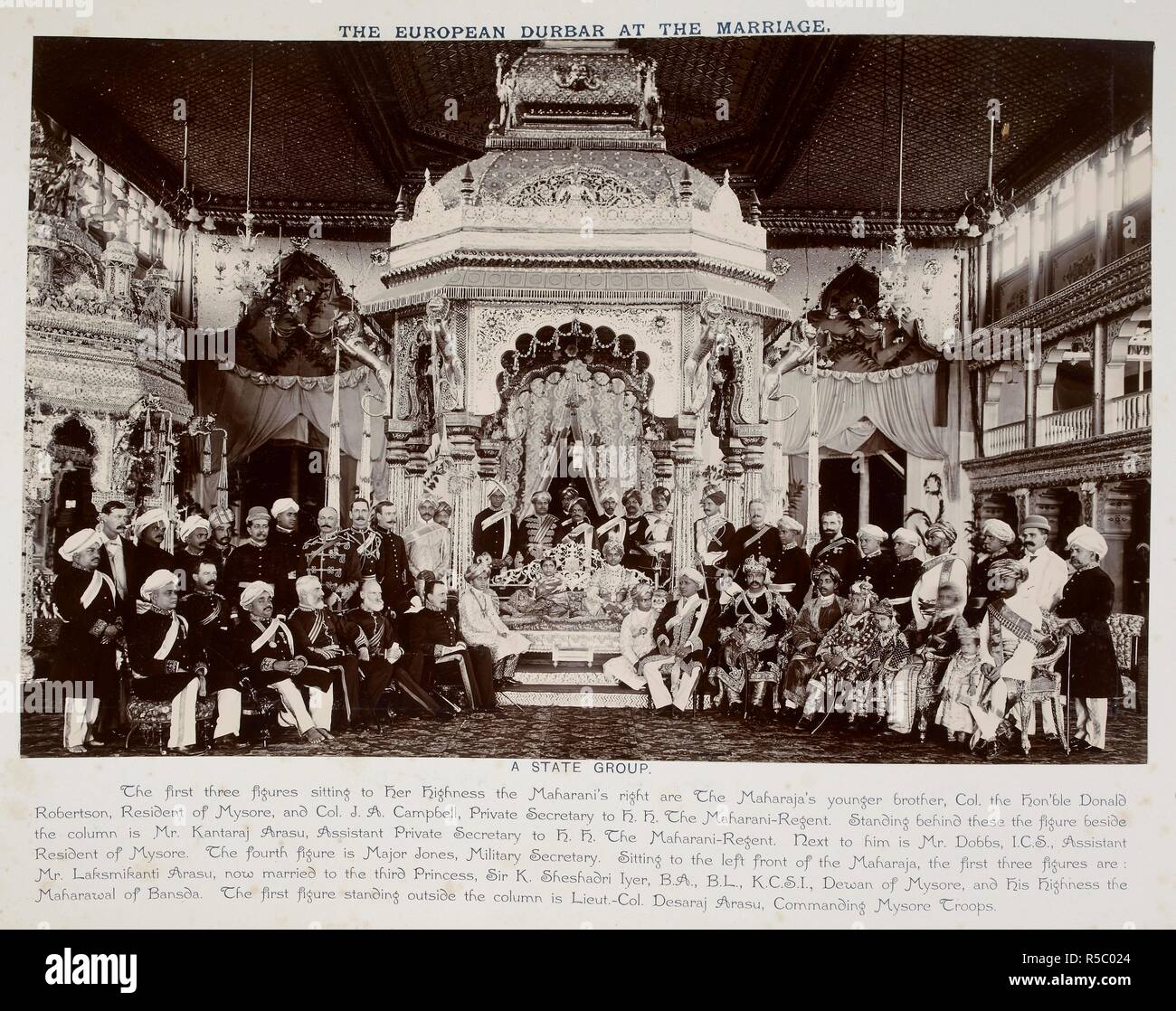 The European Durbar at the Marriage [of the Maharaja of Mysore]. A ...