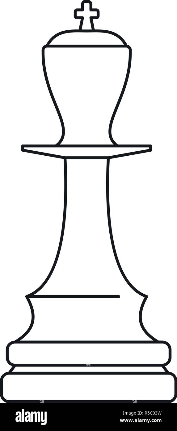 White king icon. Outline white king vector icon for web design isolated ...