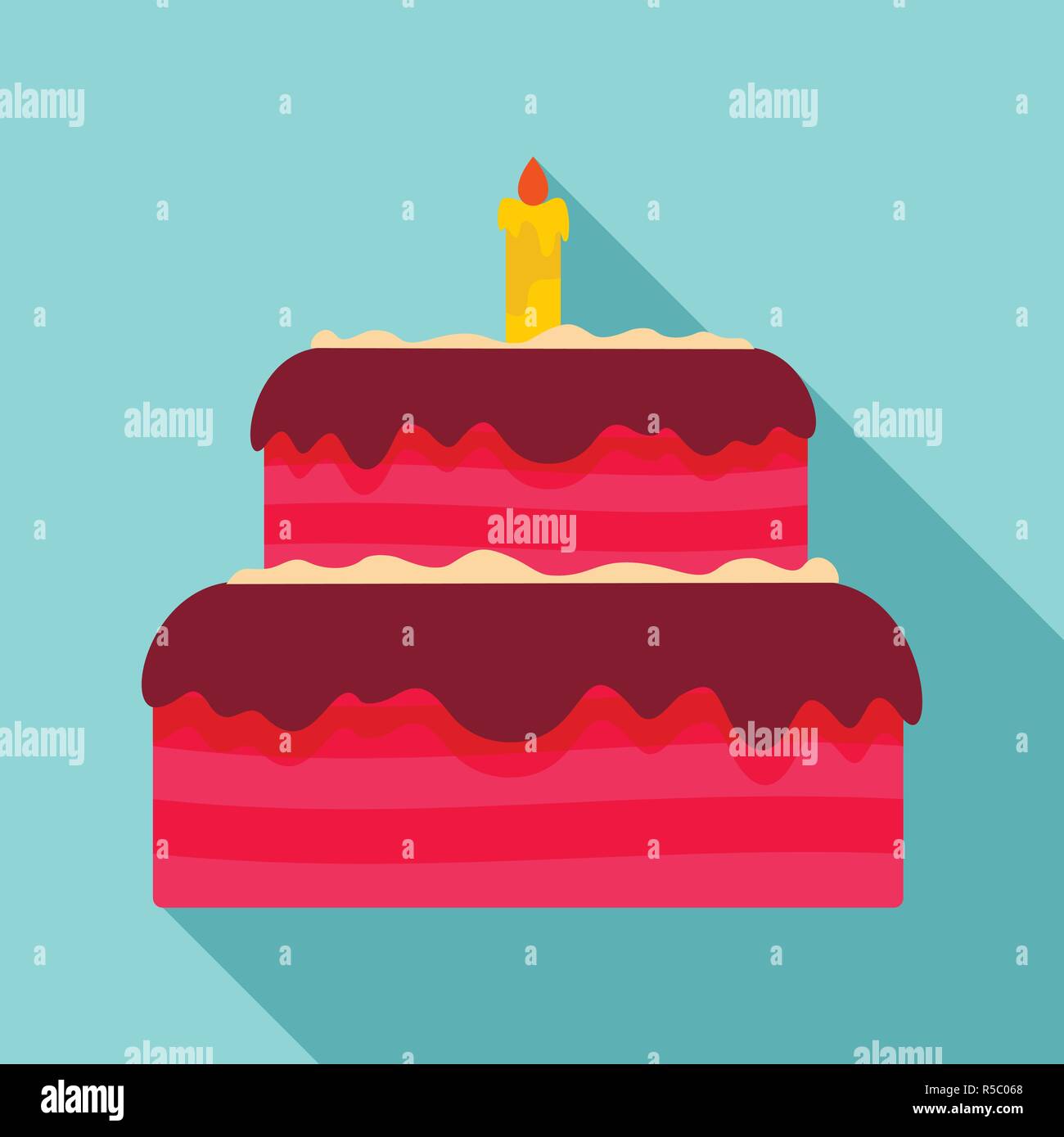 Vanilla cake icon. Flat illustration of vanilla cake vector icon for ...