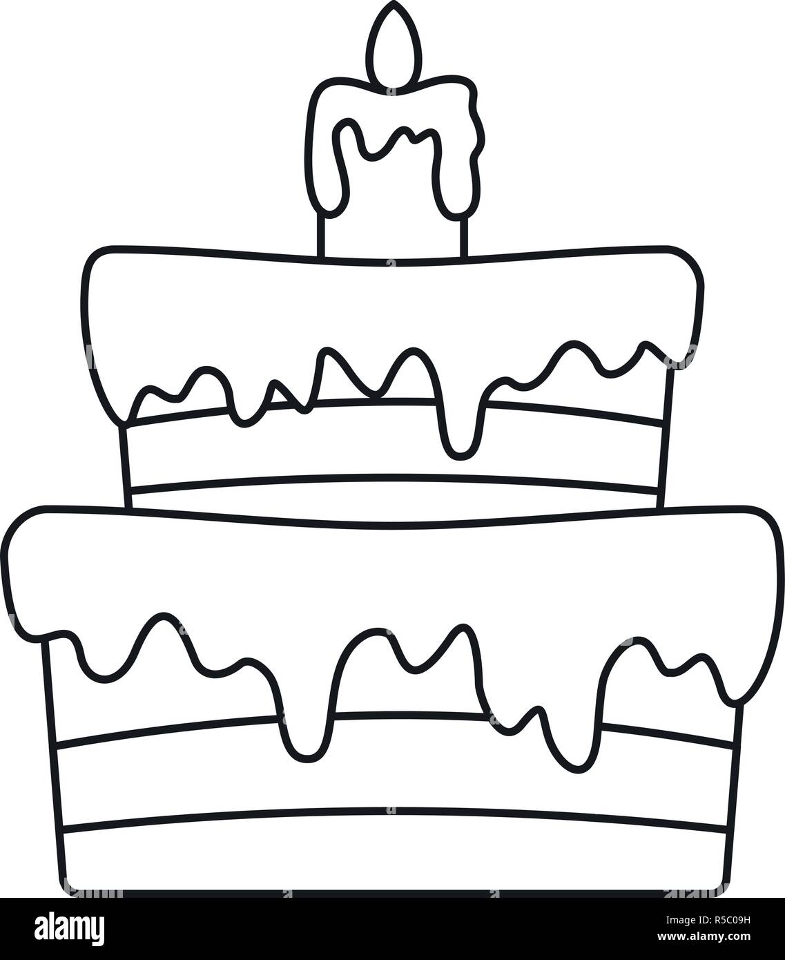 Small cake icon. Outline small cake vector icon for web design isolated ...