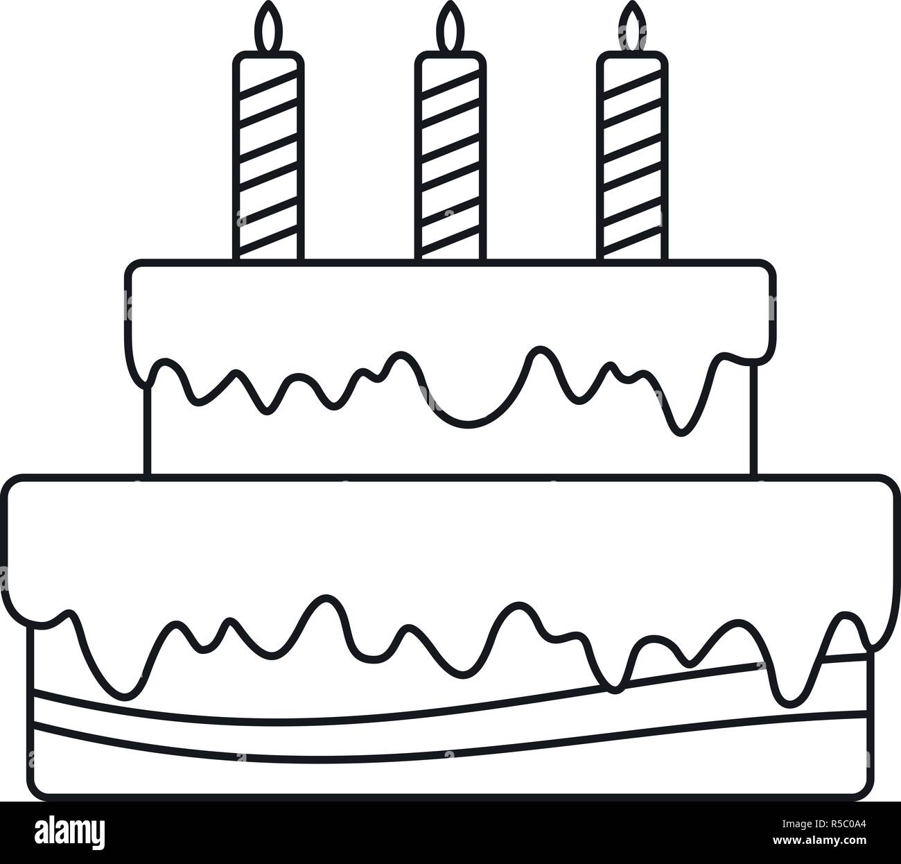 Vanilla cake icon. Outline vanilla cake vector icon for web design ...