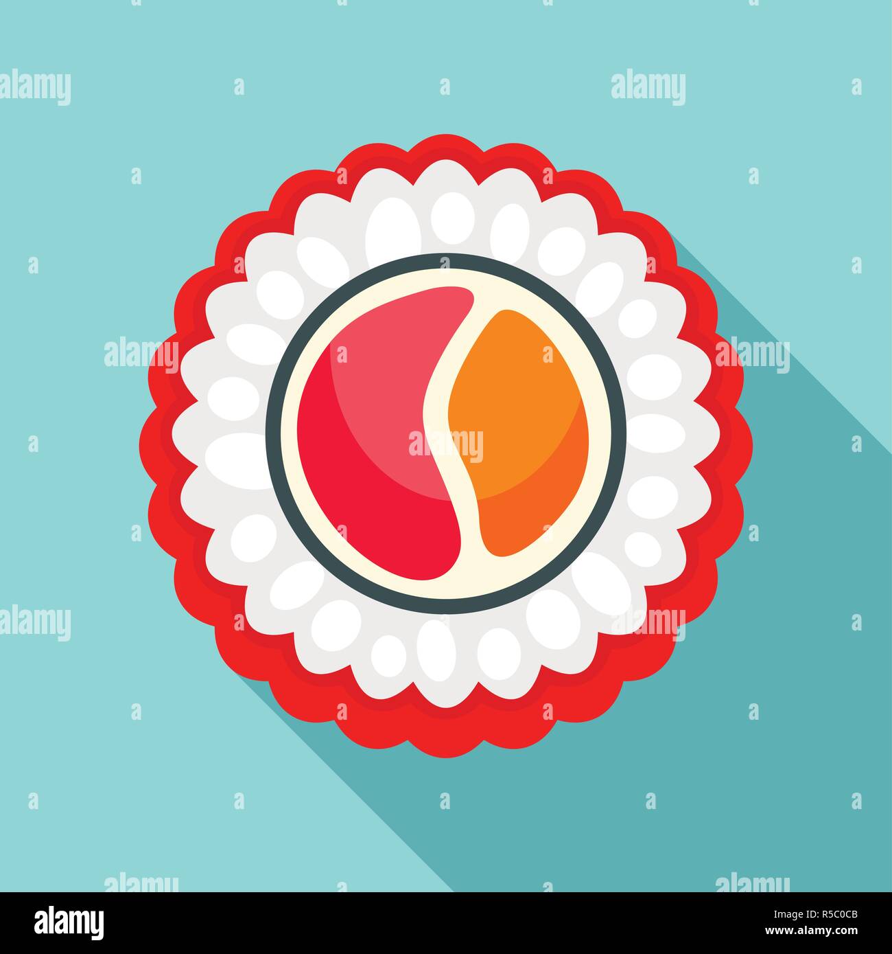 Rice sake sushi icon. Flat illustration of rice sake sushi vector icon ...