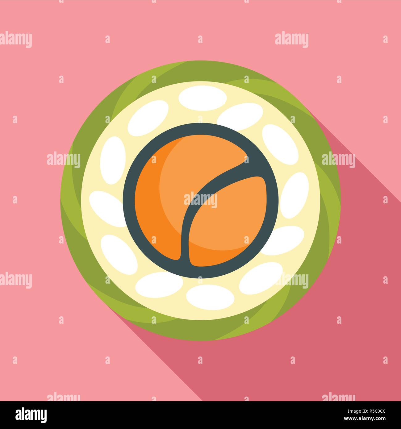 Top view sushi icon. Flat illustration of top view sushi vector icon ...