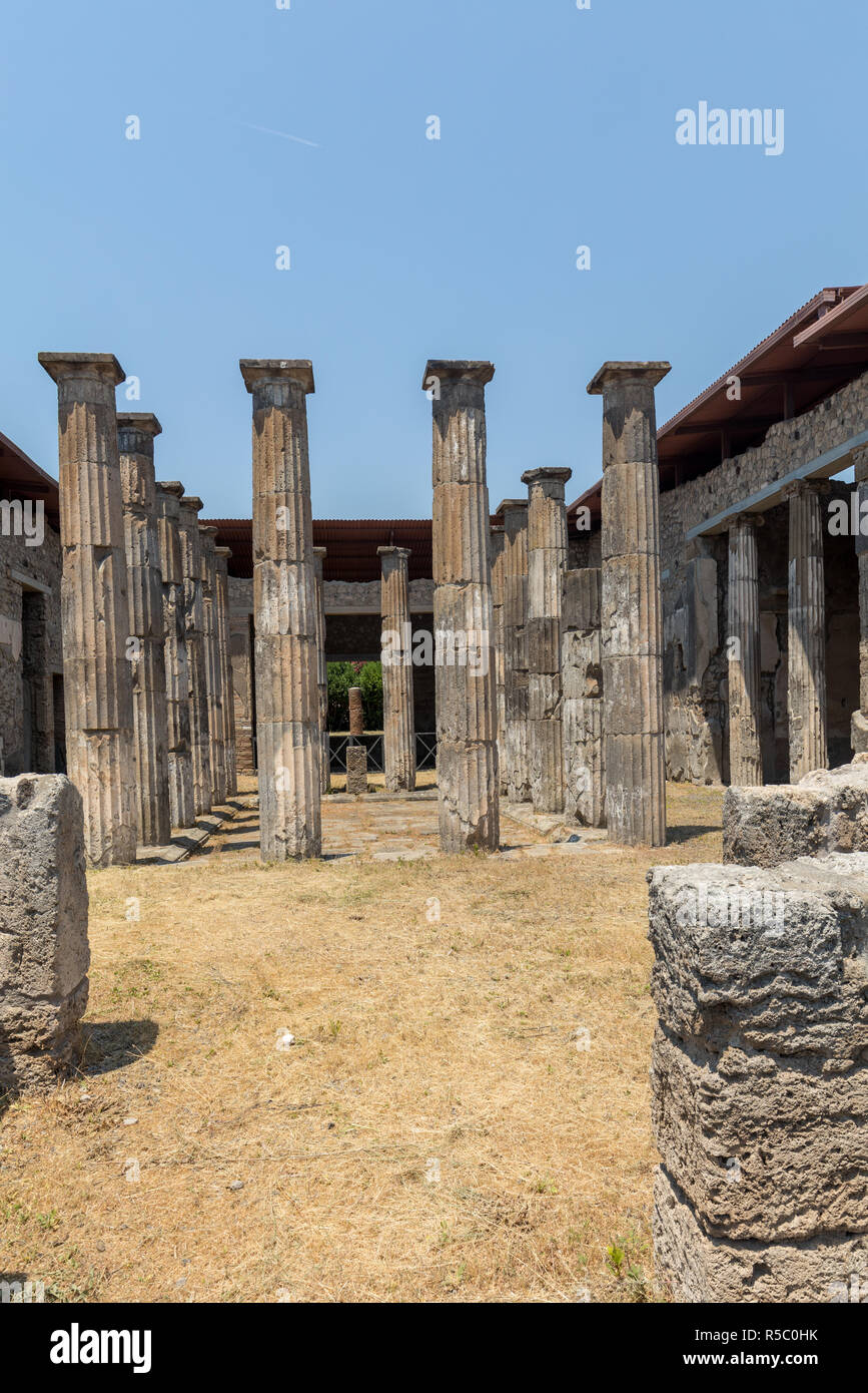 Ancient city of Pompeii, Italy. Roman town destroyed by Vesuvius ...