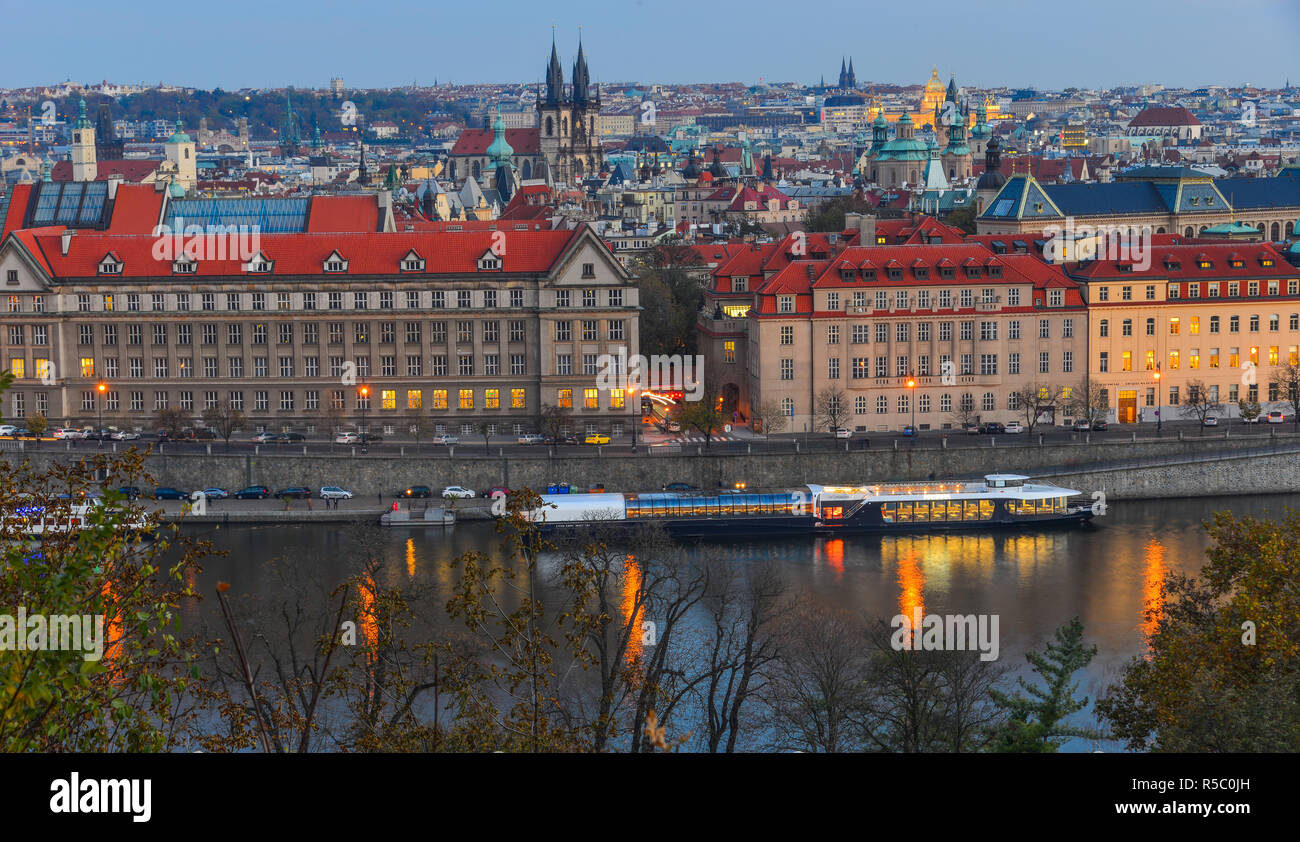 Aerial view of Prague, Czechia. Prague is the 14th largest city in ...