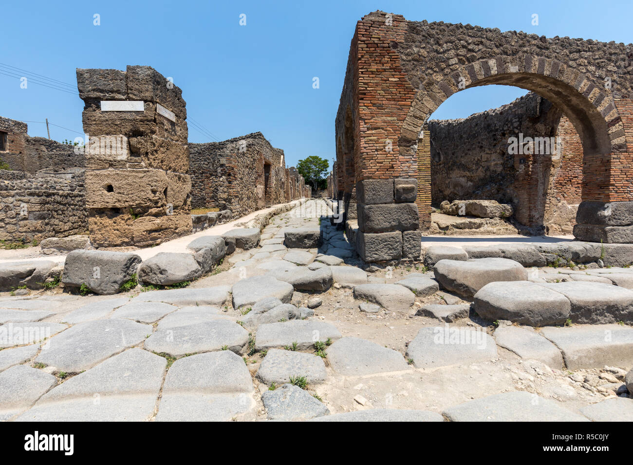 Ancient city of Pompeii, Italy. Roman town destroyed by Vesuvius ...
