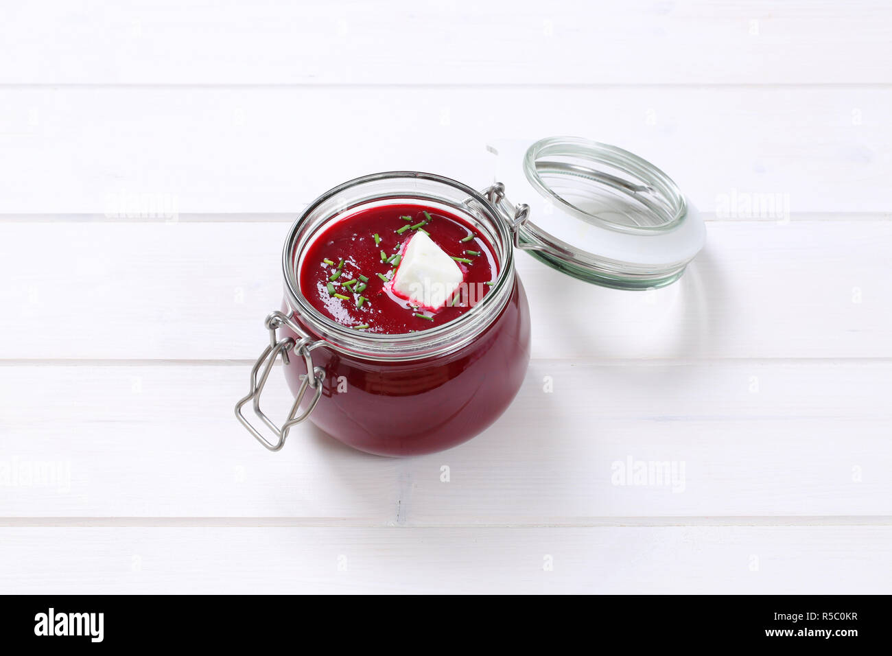 beetroot cream soup Stock Photo - Alamy