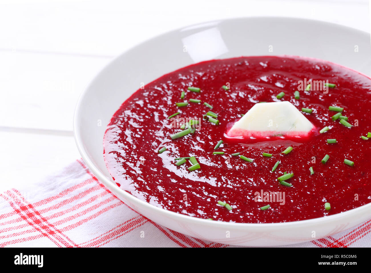 beetroot cream soup Stock Photo - Alamy