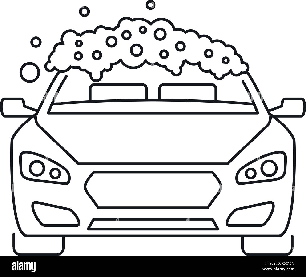 Foam wash car icon. Outline foam wash car vector icon for web design ...