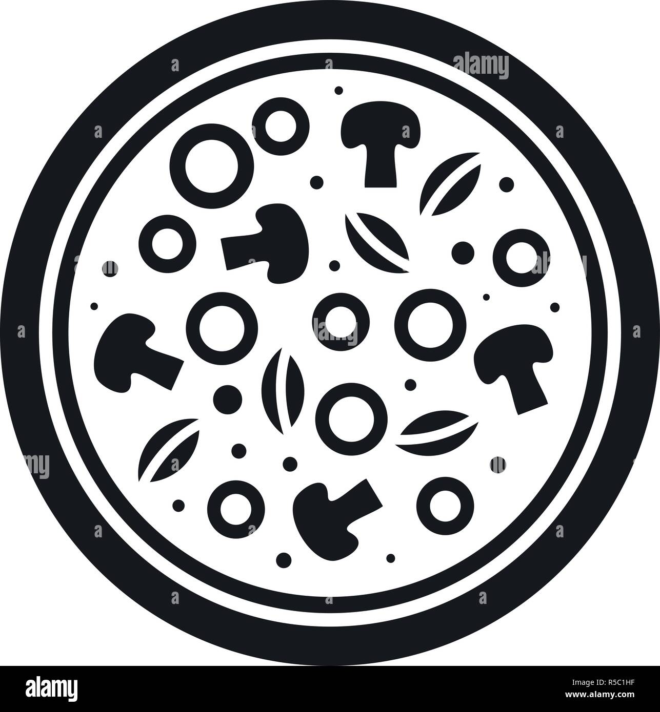 Mushroom pizza icon. Simple illustration of mushroom pizza vector icon ...