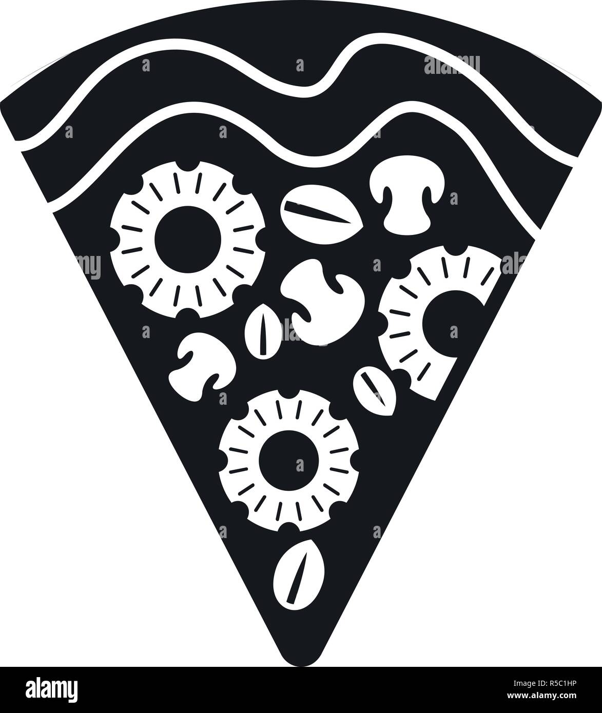 Slice cheese pizza icon. Simple illustration of slice cheese pizza ...