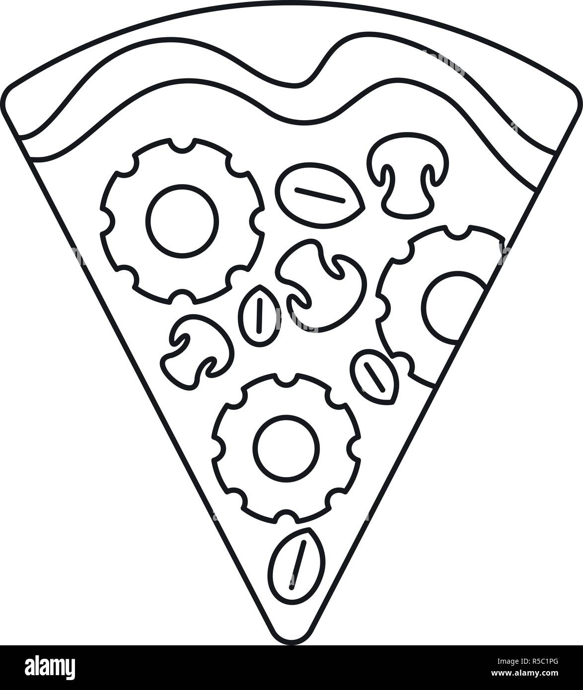 Slice cheese pizza icon. Outline slice cheese pizza vector icon for web ...