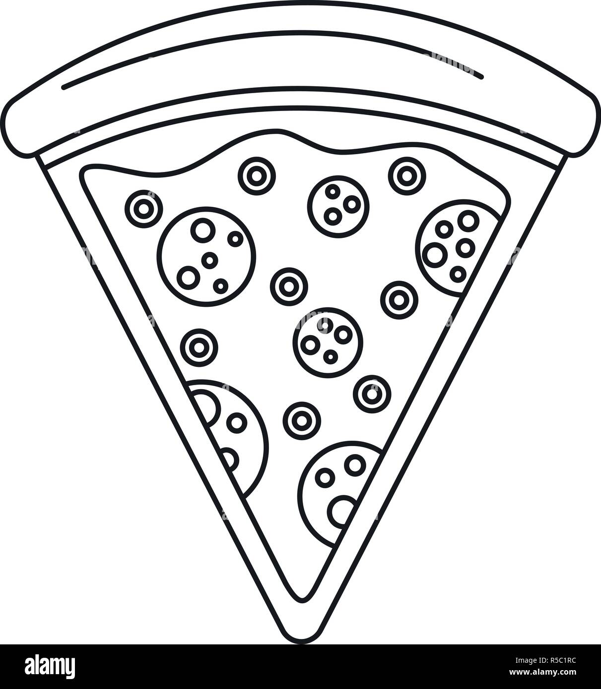 Pizza slice icon. Outline pizza slice vector icon for web design ...