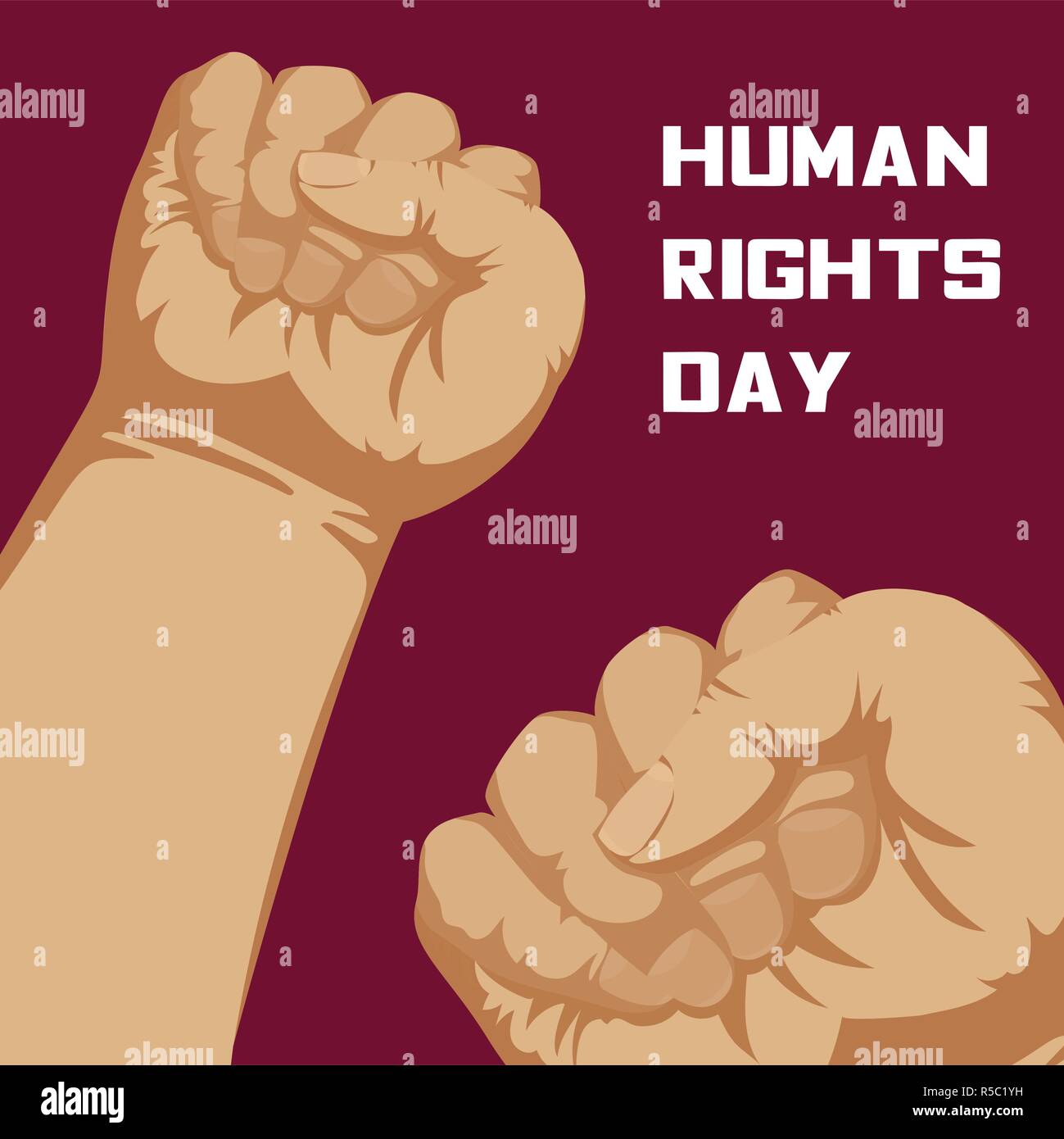 Human rights day concept background. Cartoon illustration of human ...