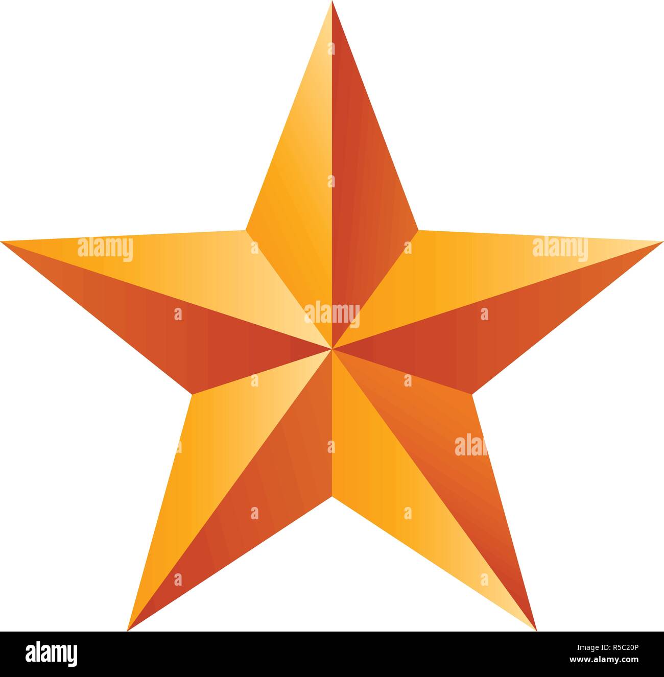 Gold xmas star icon. Realistic illustration of gold xmas star vector ...