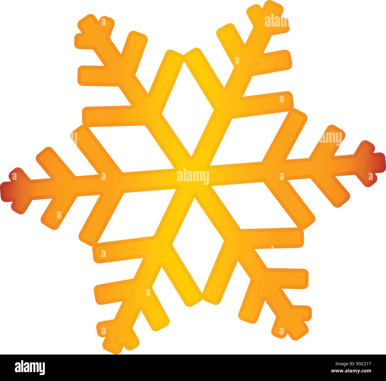 Gold snowflake icon. Realistic illustration of gold snowflake vector ...