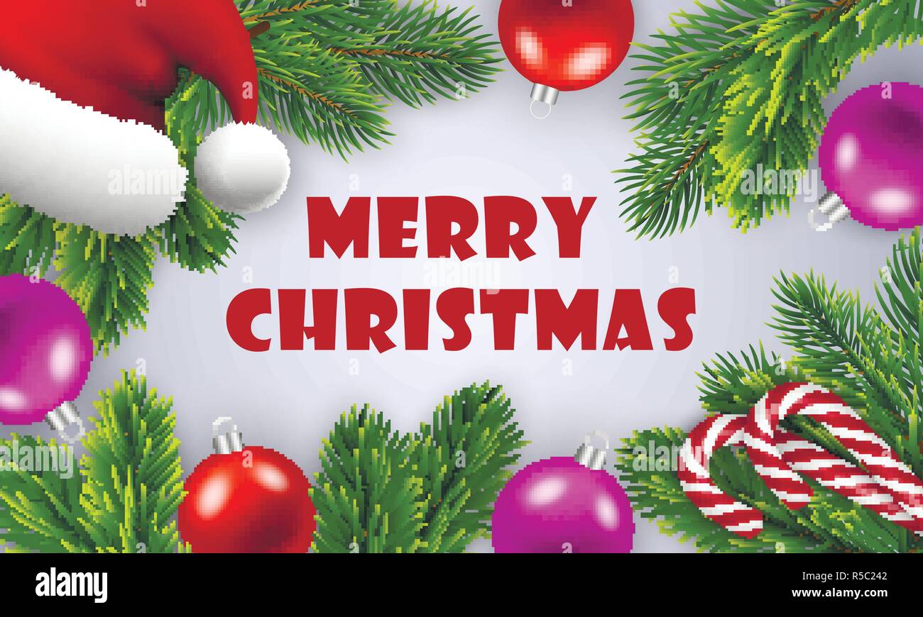 Merry Christmas concept background. Realistic illustration of Merry ...