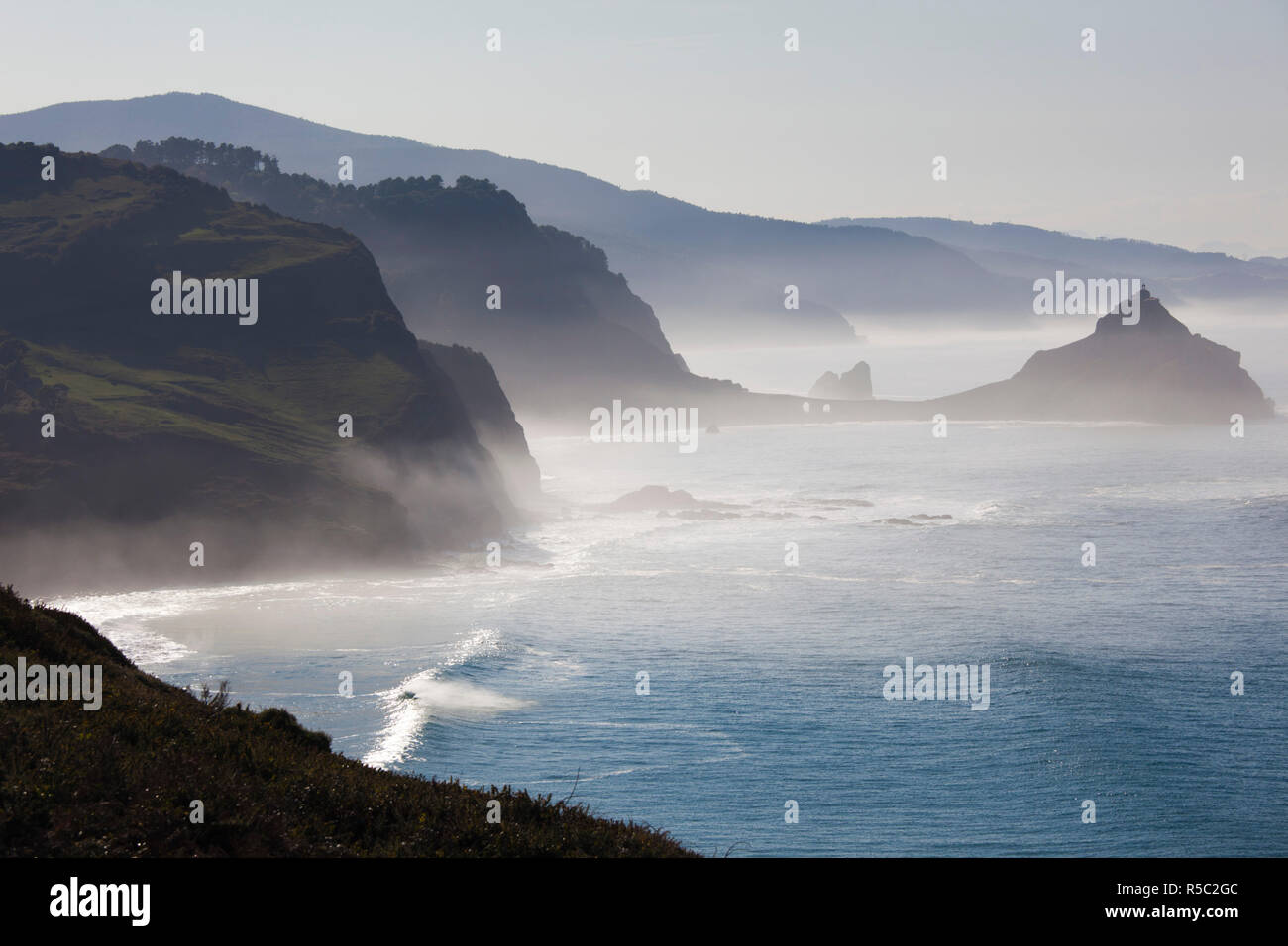 Spain, Basque Country Region, Vizcaya Province, Cabo Machichaco cape ...