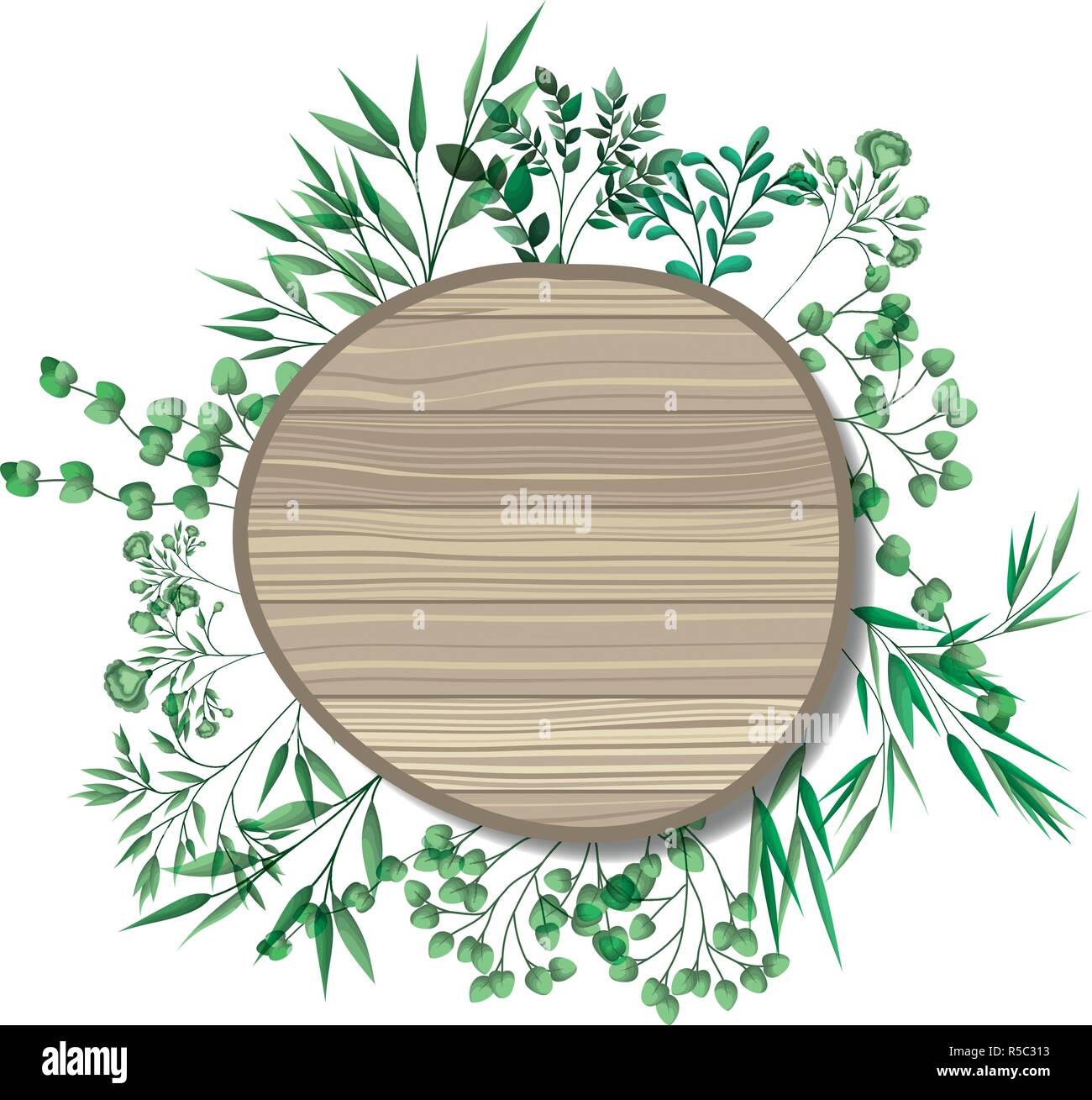 Wood plank round table Stock Vector Images - Alamy