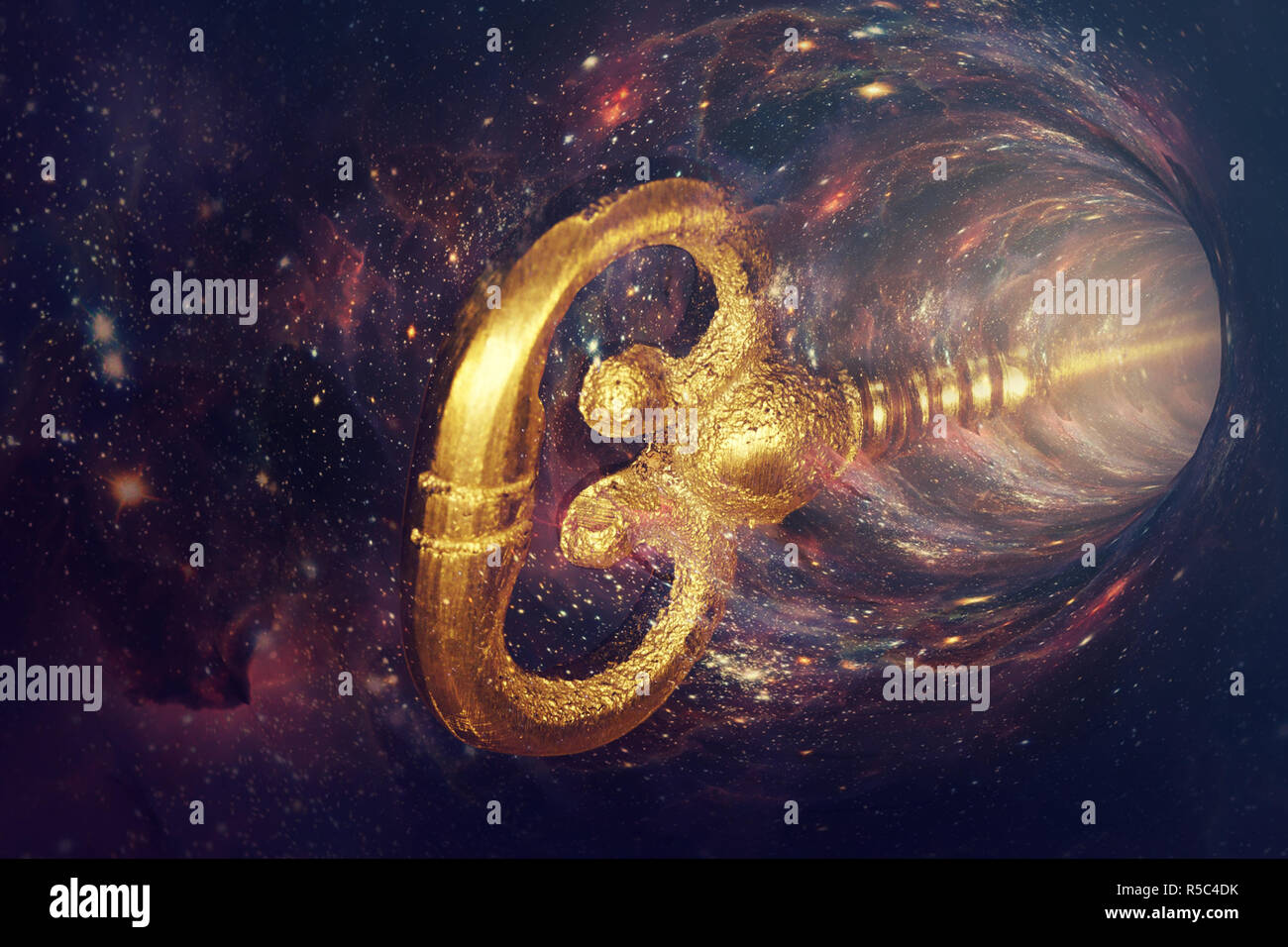 Travelling in space with an old ancient key, teleporting between portal ...