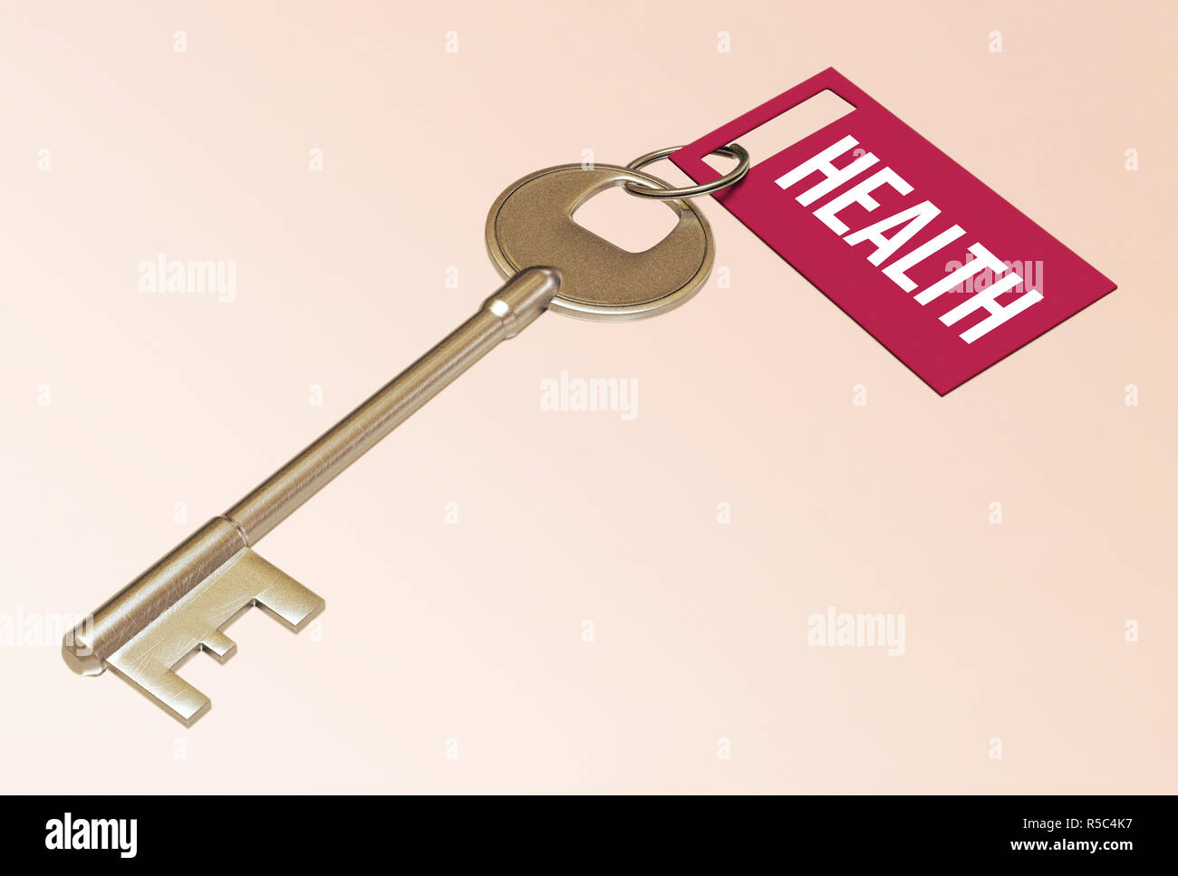 Key to health label and long life concept, space for copy text Stock ...