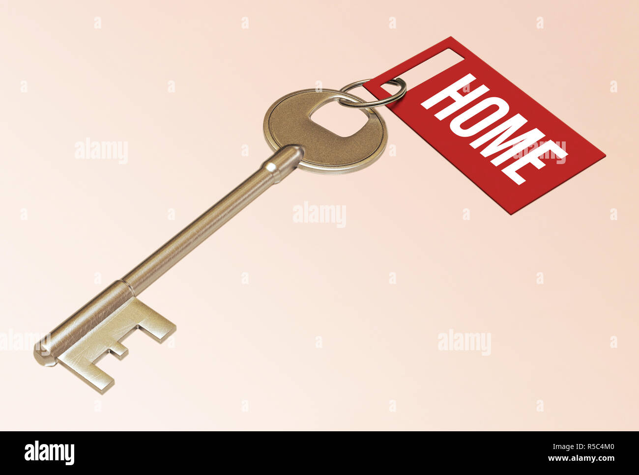 Key with home label to your new home showing real estate concept Stock ...