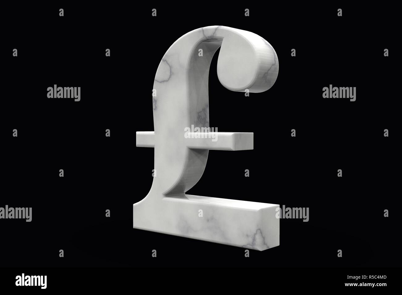 British Pound Sterling money marble symbol 3D rendering isolated on ...