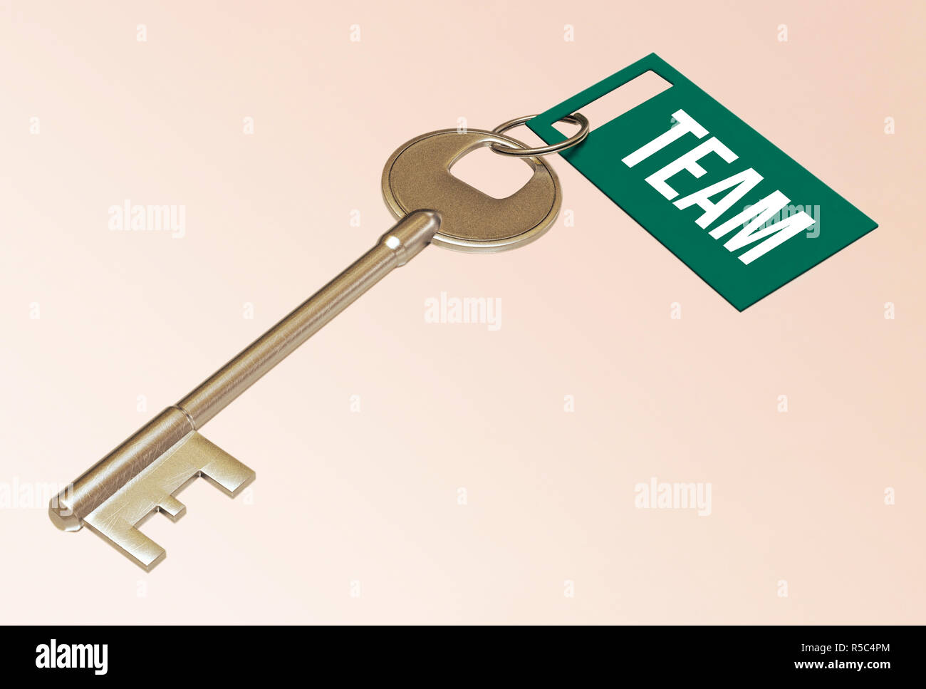 Key to teamwork label and motivation concept, space for copy text Stock ...