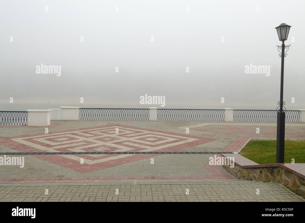 The river embankment is paved with tiles.A good place to relax in your ...