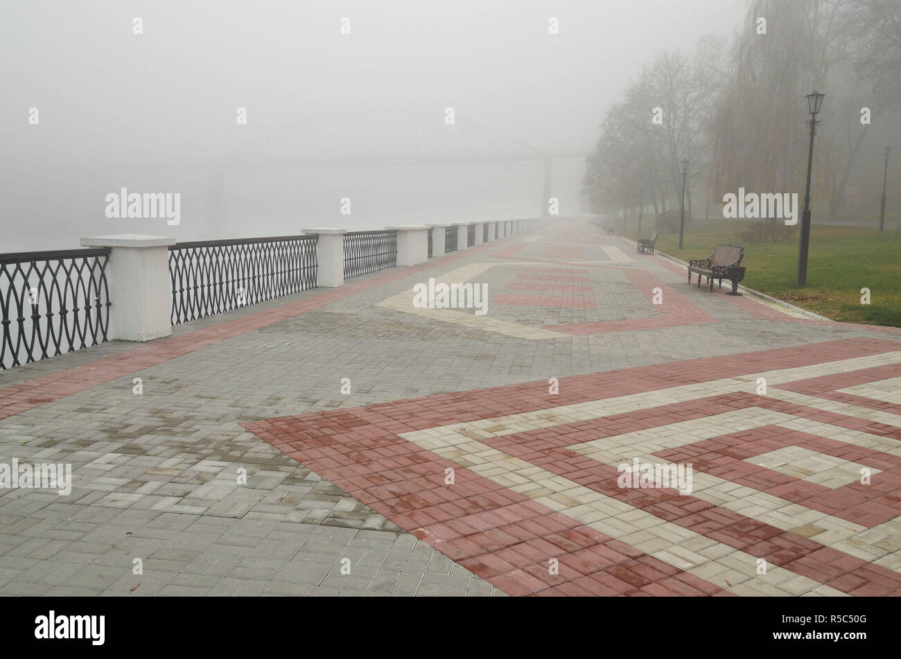 The river embankment is paved with tiles.A good place to relax in your ...